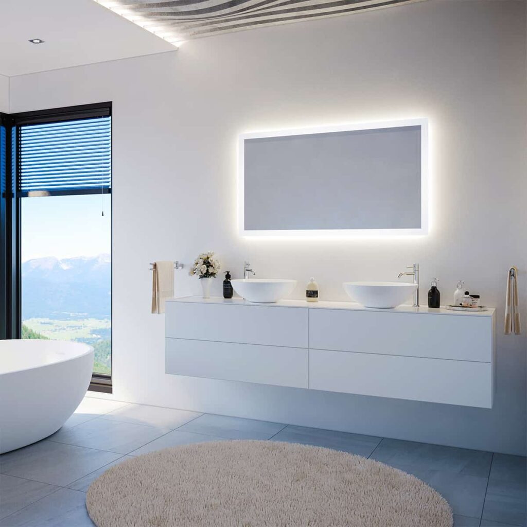 Badezimmerspiegel mit LED Beleuchtung - Noemi 21 Design | Spiegel ID